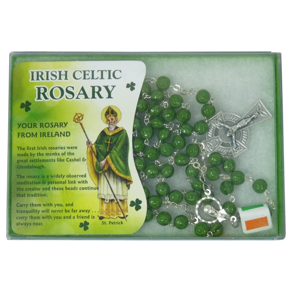 Green Shamrock Rosary Beads • Irish Traditions - A Tipperary Store ...